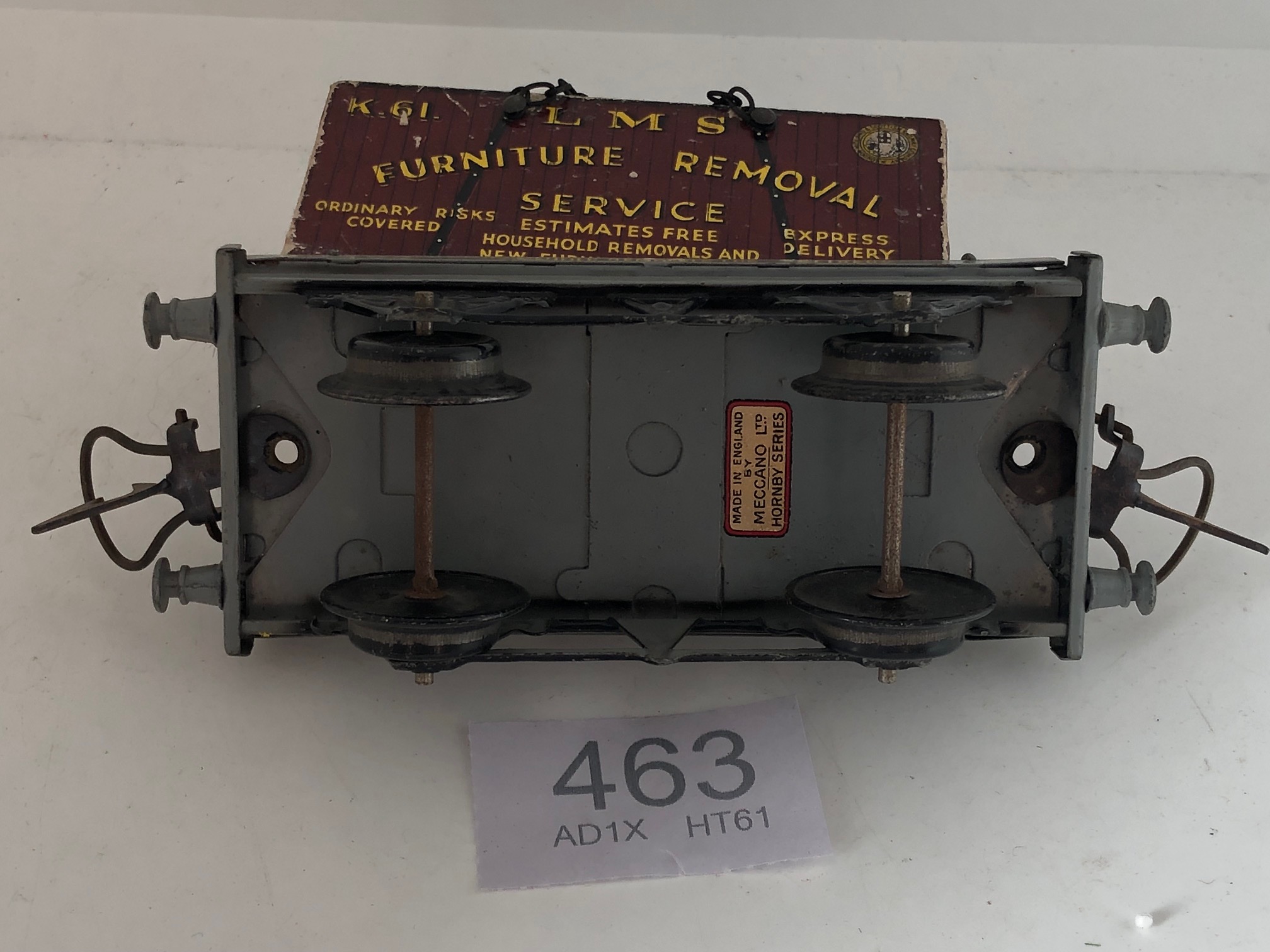 Hornby Meccano vintage O LMS tinplate conflat wagon and container ...