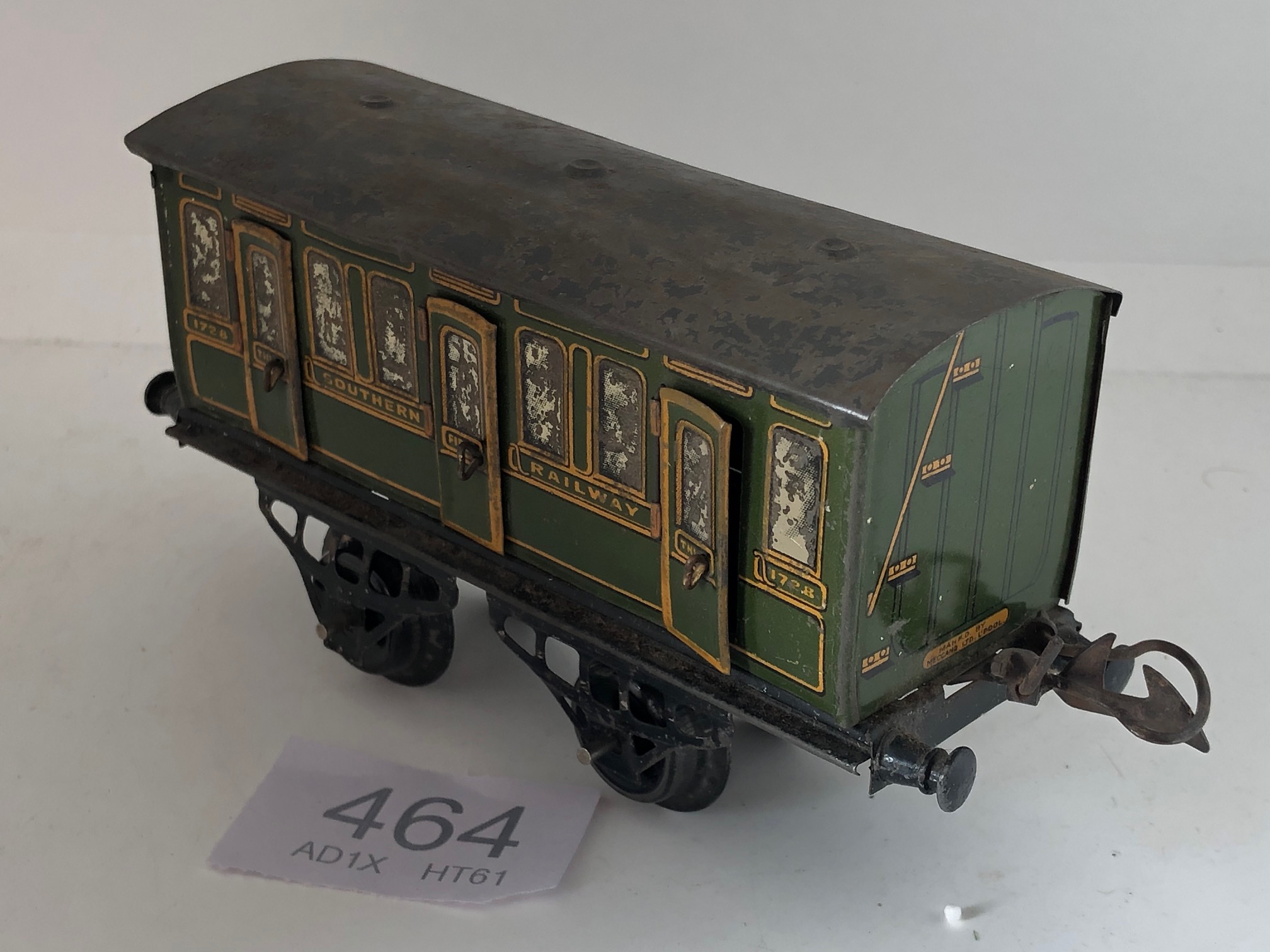 Hornby Meccano vintage O tinplate Southern 4 wheel coach 1728 - The ...