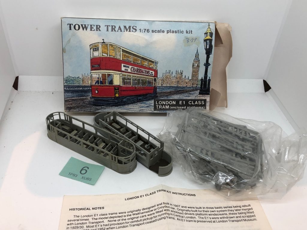 Tower Trams OO TK01 E1 class tram enclosed platform plastic kit part ...