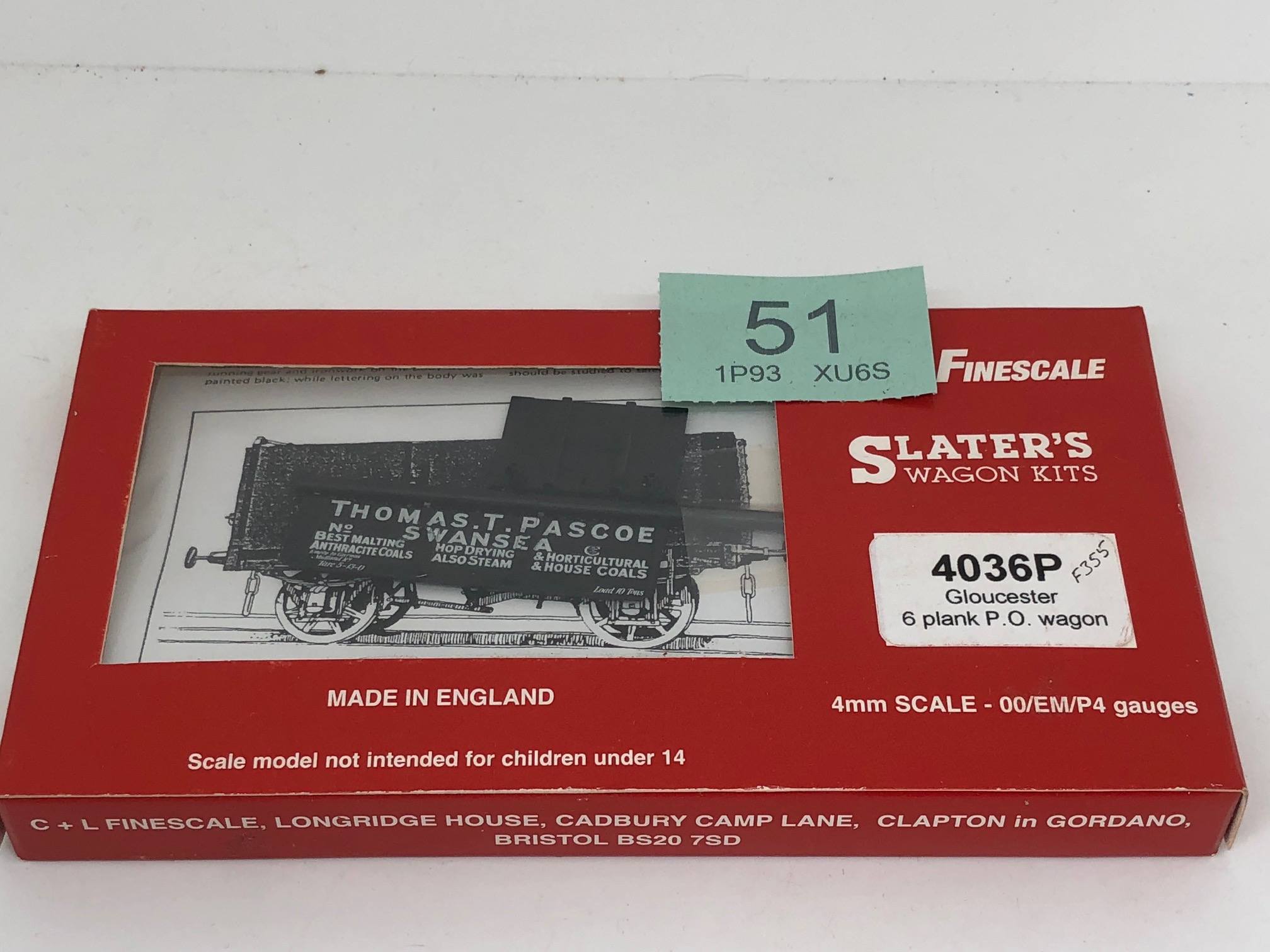 Slaters OO EM P4 4036P Gloucester 6 plank PO plastic wagon kit Thomas T ...
