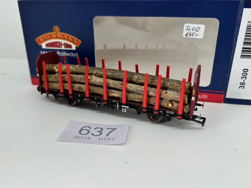 Bachmann OO 38-300 OTA timber carrier with load BR Railfreight livery ...