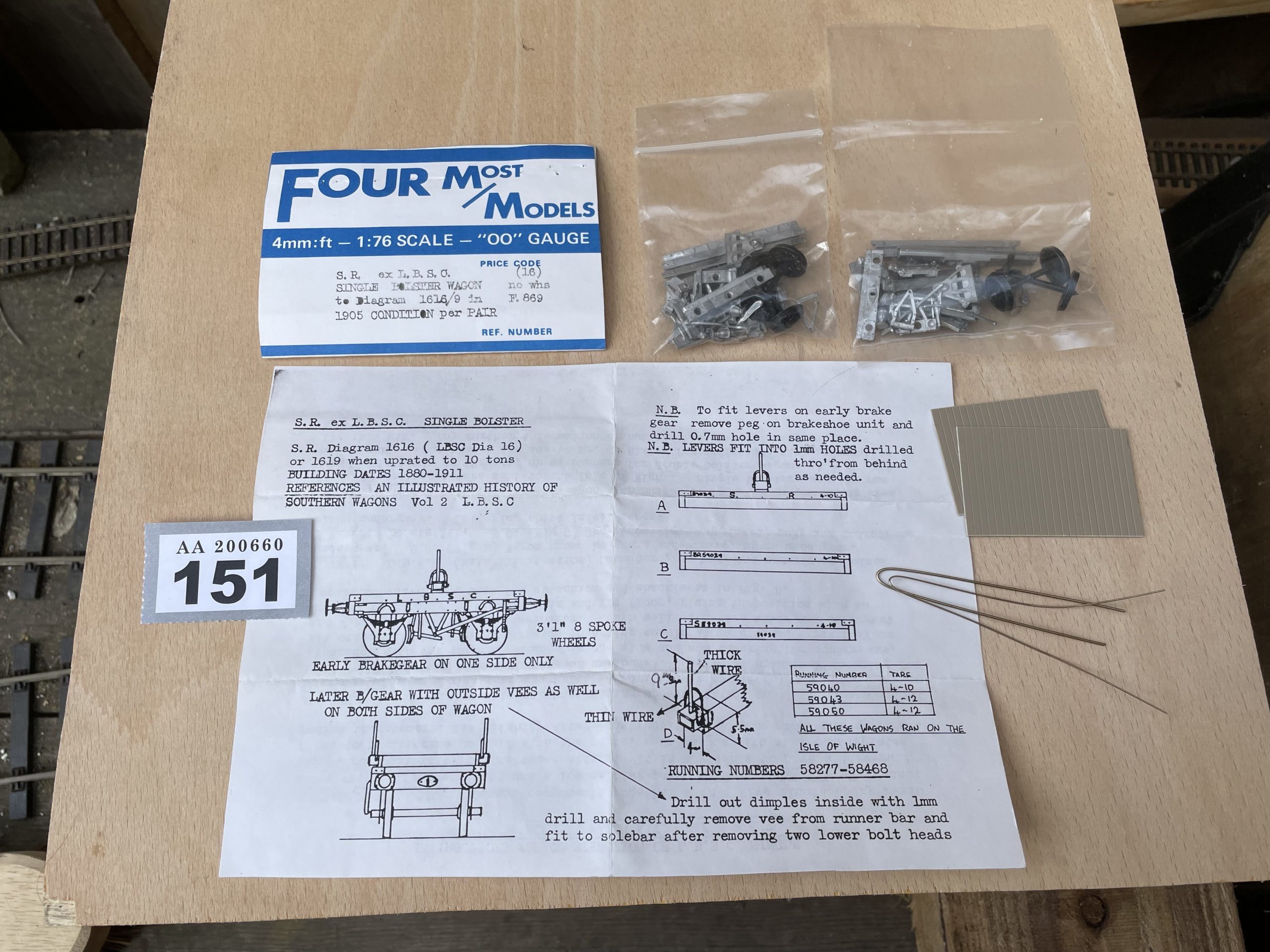 FourMost SR (ex-LBSCR) pair of single bolster wagons kit. - The Model ...