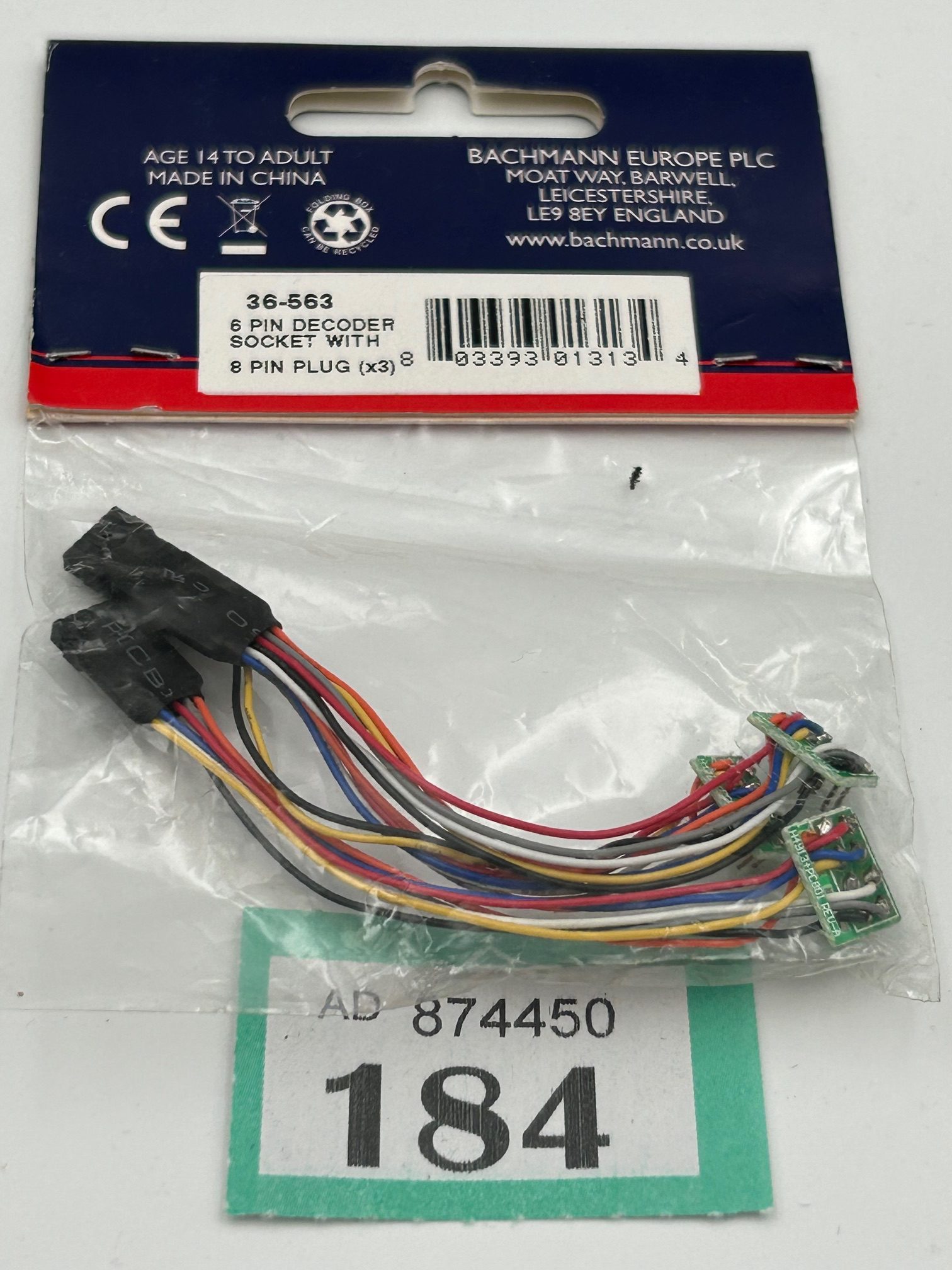 Bachmann 36-563 6 Pin Decoder Socket with 8 pin plug x3 NEW - The Model ...